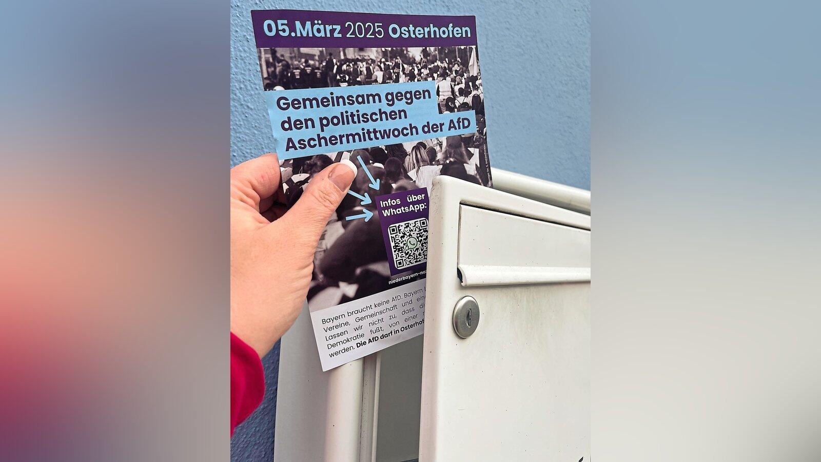 Ein Flyer, der gegen die AfD Stimmung macht, sorgt in Osterhofen für ...