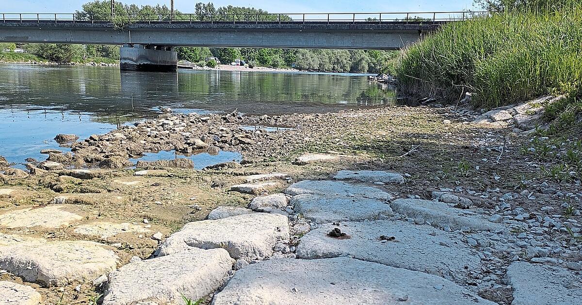 Trockenheit am Isarufer bei Plattling macht Kanuten zu schaffen