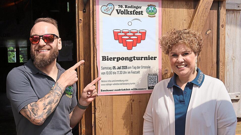 Ein Partyspiel erobert das Festzelt: Bierpong beim Rodinger Volksfest