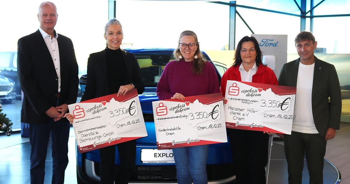 Autohaus Ford Stauner in Cham spendet 10.050 Euro