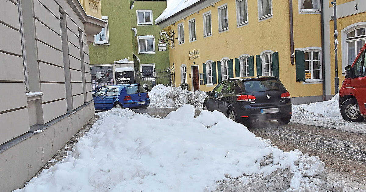 Noch nie so viel Schnee in Mainburg in der Kürze